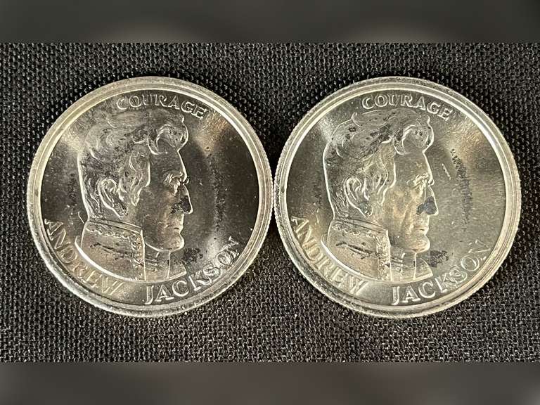 2-½ Oz (1oz total wt) .999 1978 Silver Andrew Jackson Liberty Lobby Coins