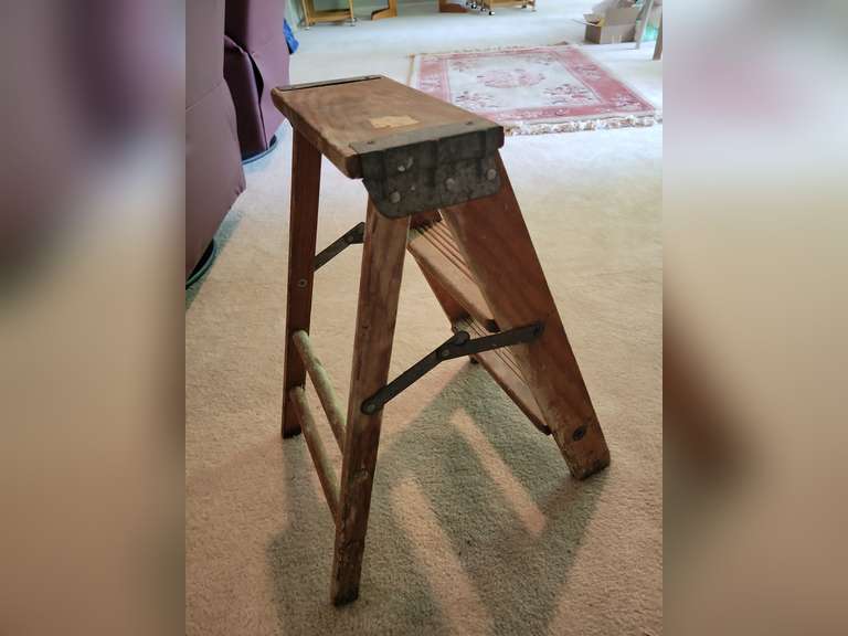 Small Wooden Folding Step Stool - Northern Kentucky Auction, LLC