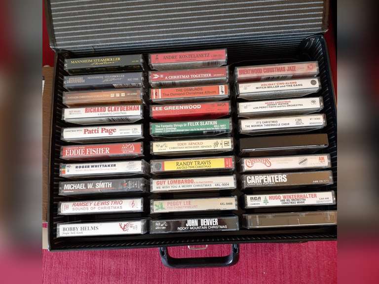 2 Vinyl Cassette Tape Cases & Cassettes