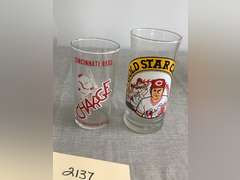 32 oz. Coca-Cola glass, Cincinnati Reds Charge glass and Gold Star Pete ...