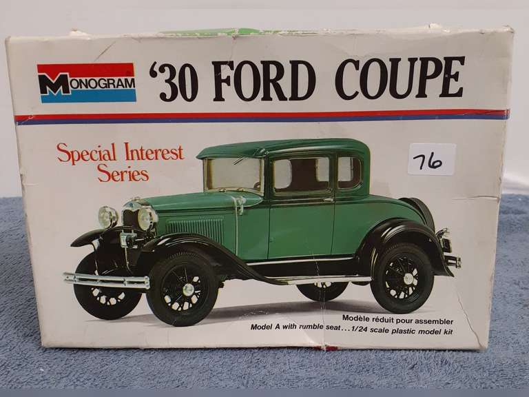 Monogram 1/24 Scale 1930 Ford Coupe Plastic Model Kit- unverified