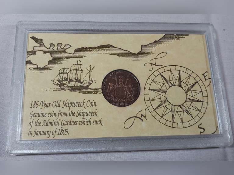 1809 Admiral Gardner shipwreck coin - Northern Kentucky Auction, LLC
