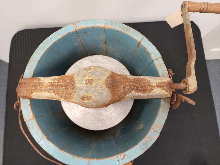 Vintage hand crank ice cream maker