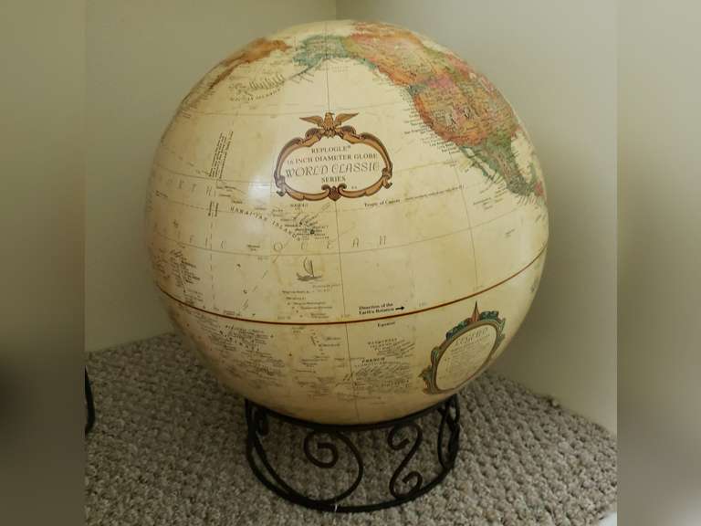 Replogle 26in world classic globe on wire base
