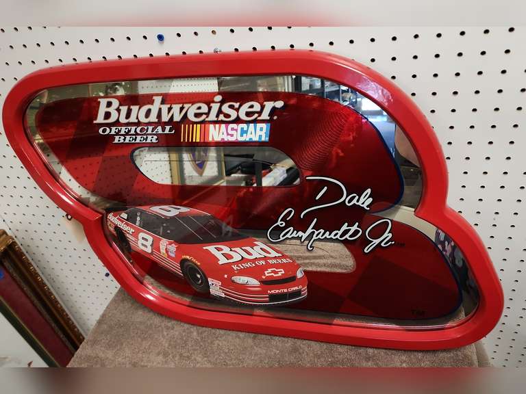 Budweiser NASCAR Dale Earnhardt Jr. framed mirror - approx. 29" x 19"