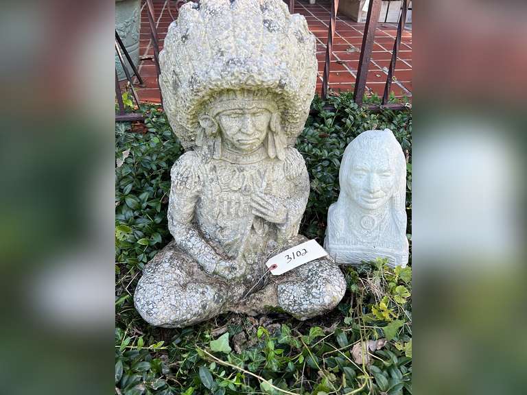 Concrete sitting Indian statue and an Indian bust - Northern Kentucky ...