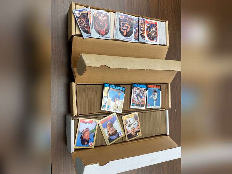 Two boxes of baseball cards one box of basketball cards - Northern ...