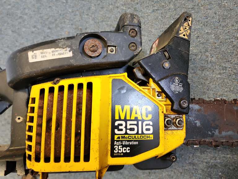 MAC McCulloch 3516 anti-vibration 35cc chainsaw - Sears Craftsman 15 ...