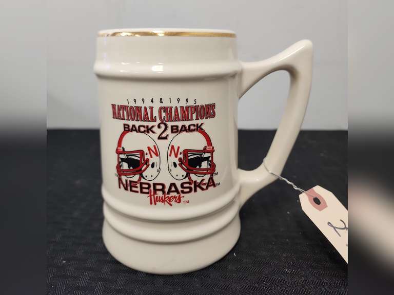 Nebraska Huskers 1994 & 1995 National Champions back 2 back stein ...