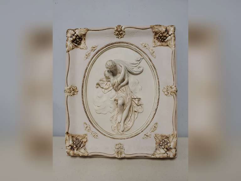 Chalkware Wall Plaque W/ Scenes In Relief, Alexander Backer