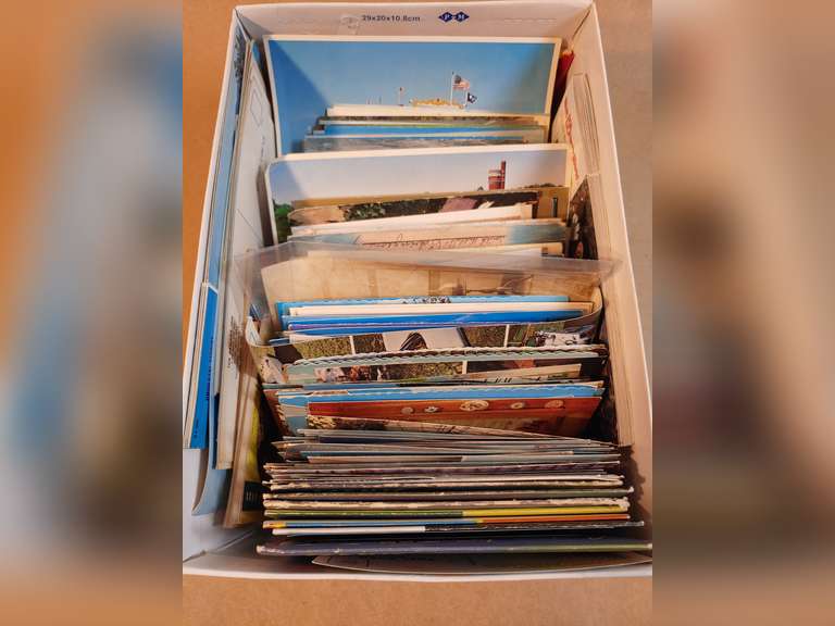 Shoebox full of postcards