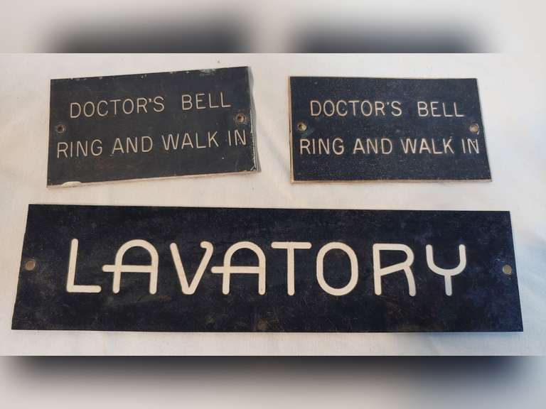 Old plastic Doctors office signs