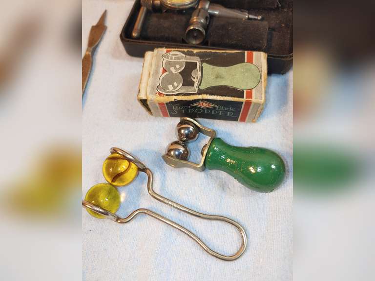 Marble Razor sharpeners, machinist tool untested, wood beer bottle 1932 ...