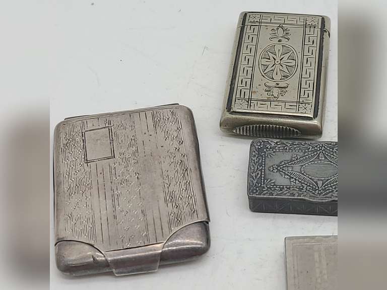 (6) Engraved Design Match Safes - Different Types & Pictorial Scenes ...