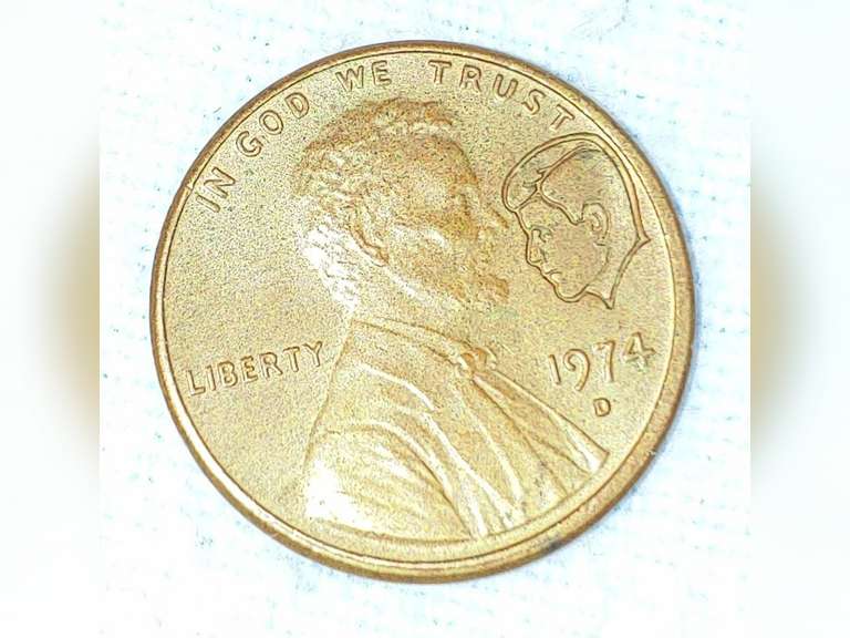 1974 Penny Counter Stamp with Kennedy's Head novelty