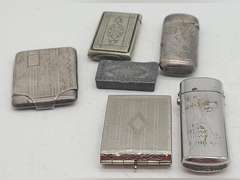 (6) Engraved Design Match Safes - Different Types & Pictorial Scenes ...