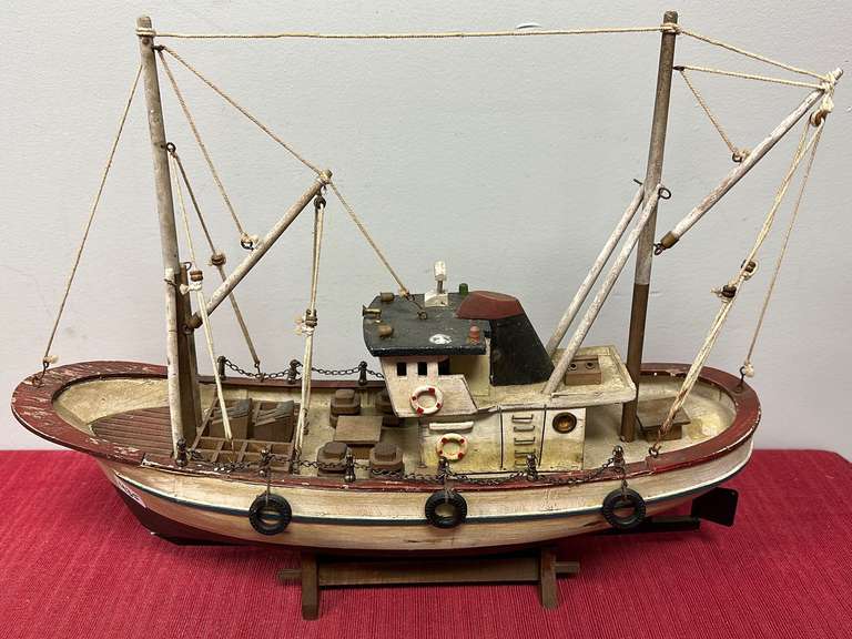 Wooden Model Fishing Boat - Northern Kentucky Auction, LLC
