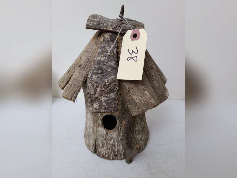 Tree bark birdhouse