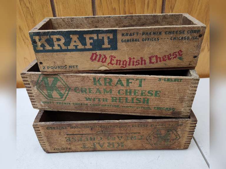 Old wood cheese boxes - Northern Kentucky Auction, LLC