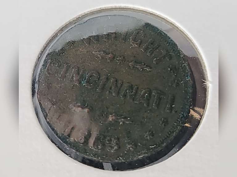 (2) 1863 Cincinnati, OH Civil War Tokens - W. Johnston Die Sinker ...