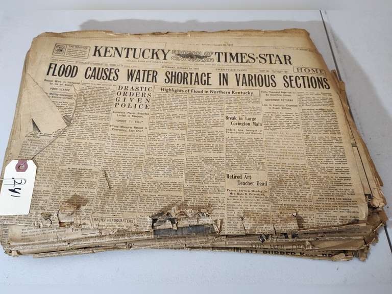 Stack of 1937 newspapers Kentucky Times Star, Cincinnati Times Star ...