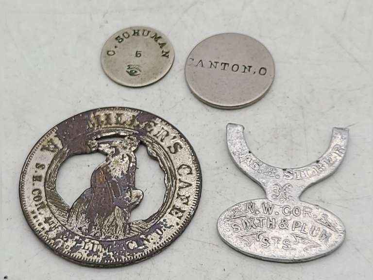 (4) Rare Cincinnati & Canton, OH Tokens