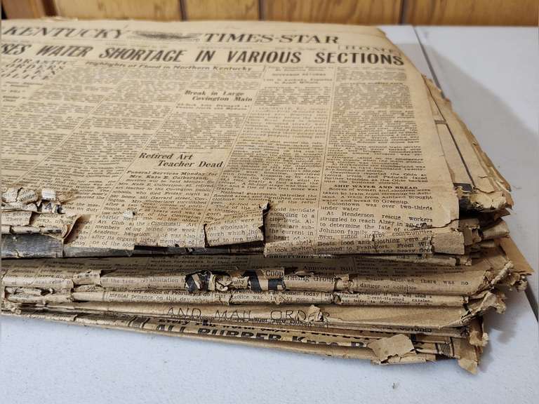 Stack of 1937 newspapers Kentucky Times Star, Cincinnati Times Star ...