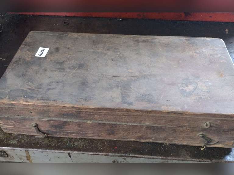 Wooden box with vintage socket set.