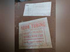 Neon "Valiant" light. Appears to be new in crate. Shipping tag is dated ...