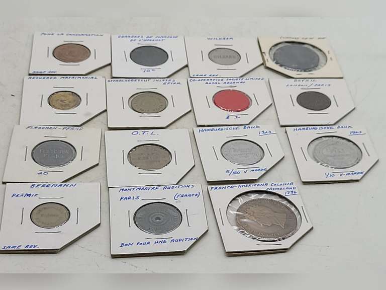 (15) European Tokens & Medals - See Tag for Specifics & Labels on This ...
