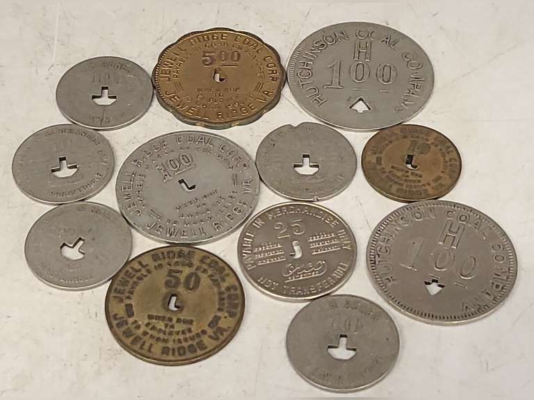 Coal Scrip Tokens from Virginia, Jewell Ridge & Asher Lumber Tokens ...