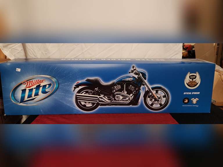 105 Years Harley Davidson, Miller Lite box - Northern Kentucky Auction, LLC