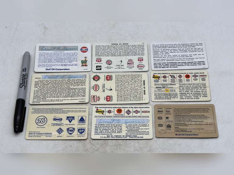 9 Plastic Gas Station Credit Cards - Phillips 66, Sunoco, Mobil, Gulf ...