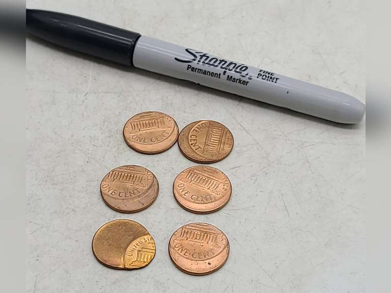 (6) Off Center Strike coins- Lincoln Memorial Cents - U.S. - Front ...