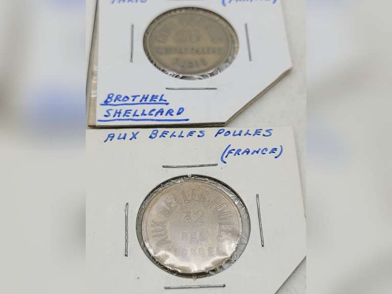 (6) French Shellcards Tokens Brothel & Merchants Circa 1890 - Northern ...