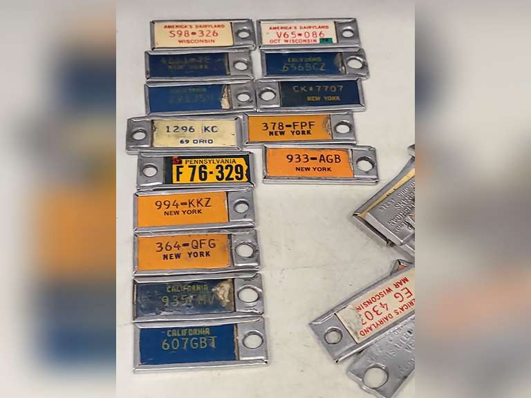 Large Group of License Plate key FOBS - NY, NJ, PA, CA & WI -1960s ...