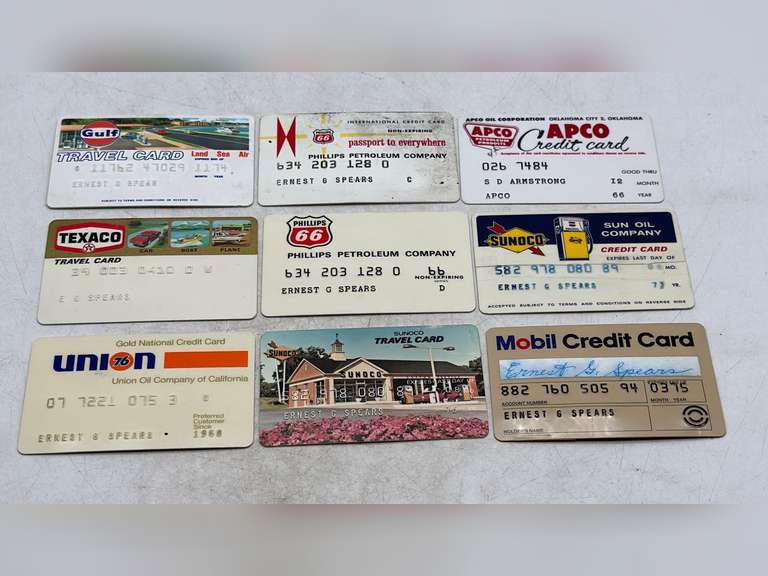 9 Plastic Gas Station Credit Cards - Phillips 66, Sunoco, Mobil, Gulf ...