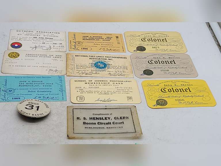 Sgt. John Shouse - Military & Club Membership Cards - Army - Vietnam ...