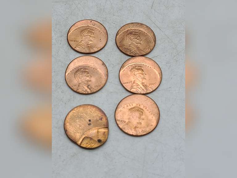 (6) Off Center Strike coins- Lincoln Memorial Cents - U.S. - Front ...