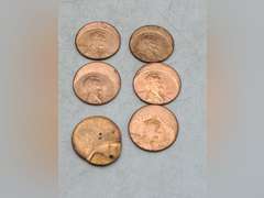 (6) Off Center Strike coins- Lincoln Memorial Cents - U.S. - Front ...
