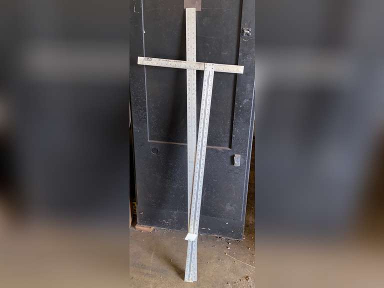 Large metal T-square and large metal ruler - Northern Kentucky Auction, LLC