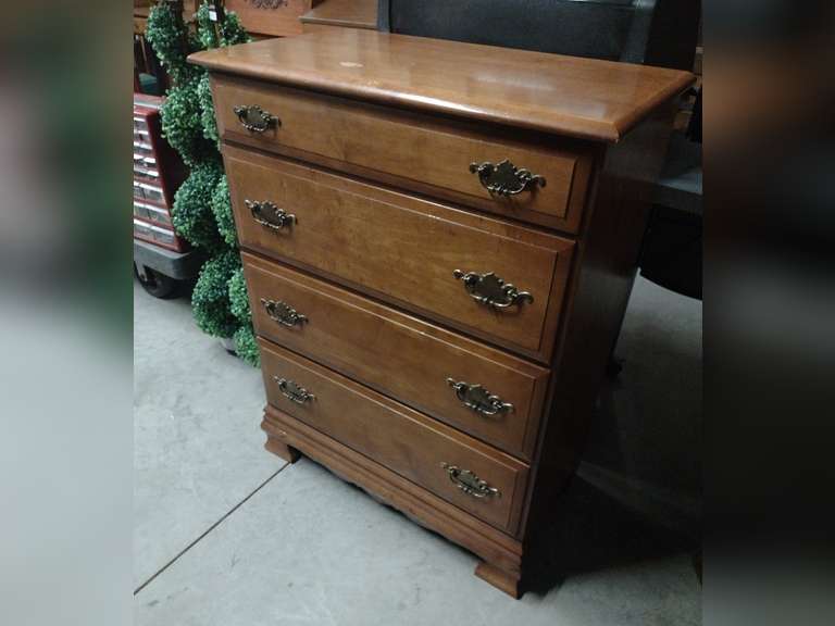 4 Drawer hard rock maple chest of drawers, approximately 18x32x41 ...