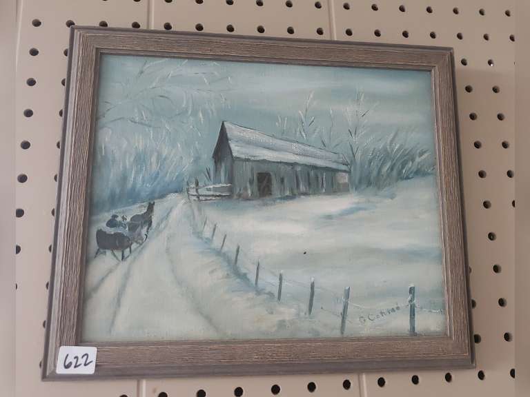 Artist signed G. Conrad framed painting - 12x10in - Northern Kentucky ...