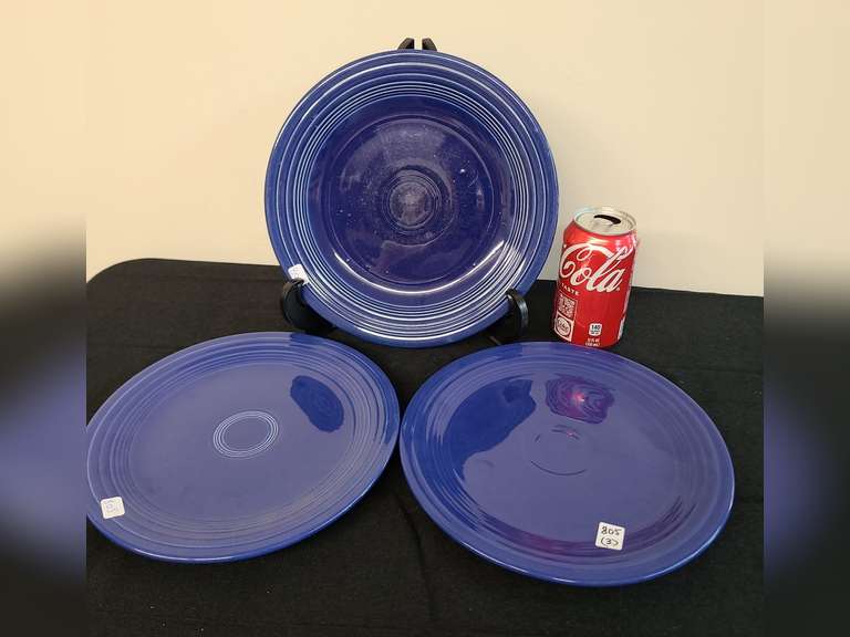 Blue Fiesta plates unmarked - Northern Kentucky Auction, LLC