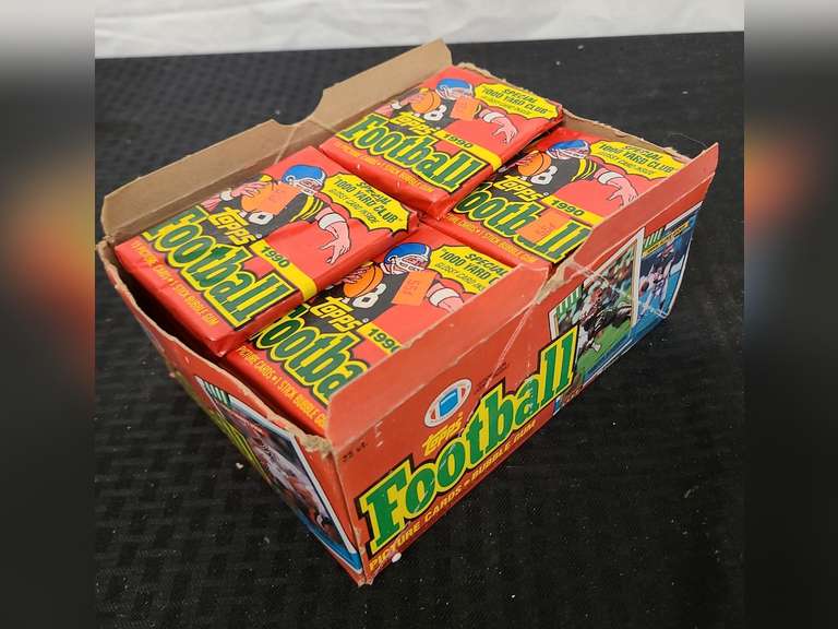 Topps 1990 Football Picture Cards and bubble gum packs unopened ...