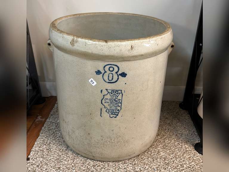 White Hall SP&S Co. No. 8 Crock (cracked see pics) - Northern Kentucky ...