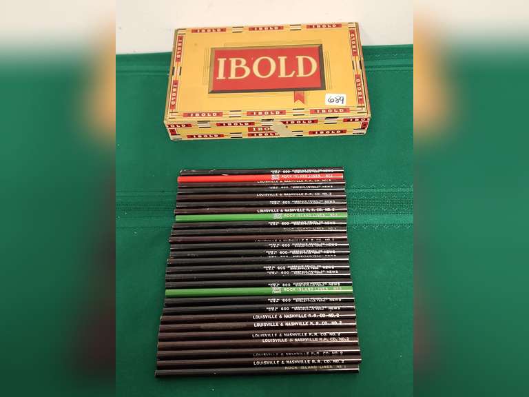 Ibold cigar box & railroad and more pencils - Northern Kentucky Auction ...