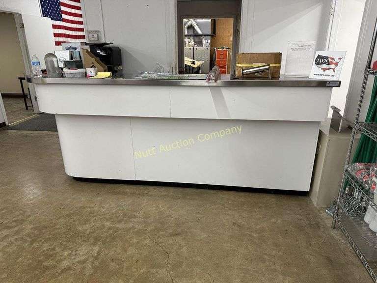 L-shaped Stainless Steel Service Counter - Nutt Auction