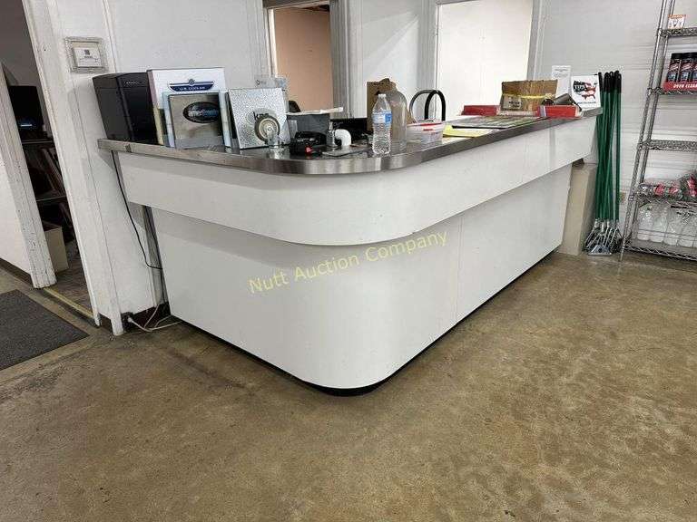 L-shaped Stainless Steel Service Counter - Nutt Auction