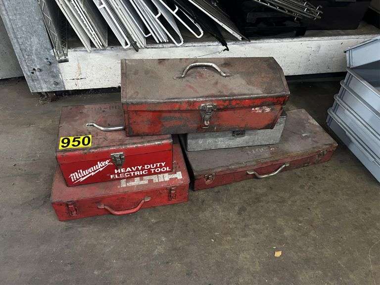 (5) tool boxes - empty - Nutt Auction